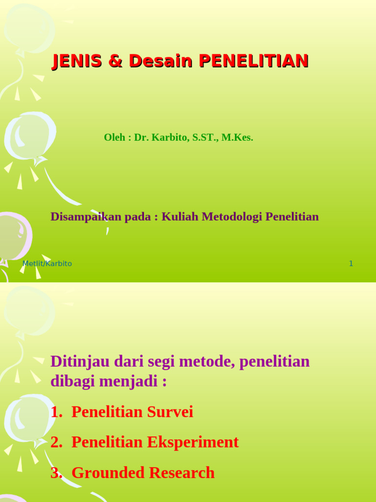 Jenis Dan Desain Penelitian | PDF