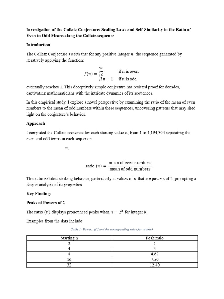 Collatz Conjecture: Fractal Insights | PDF | Applied Mathematics ...