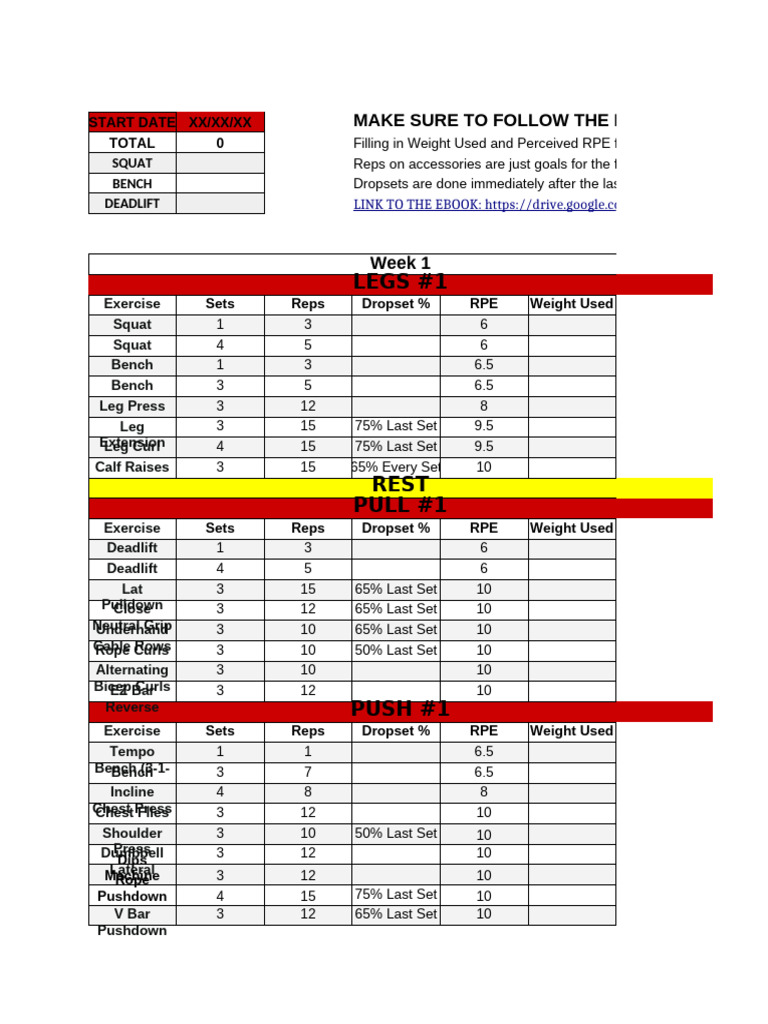 Beginner Powerbuilder Program | PDF | Weight | Strength Training