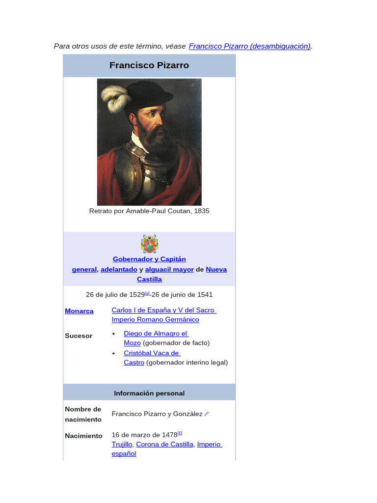 Francisca González Mateos: Biografía | PDF | Francisco Pizarro ...