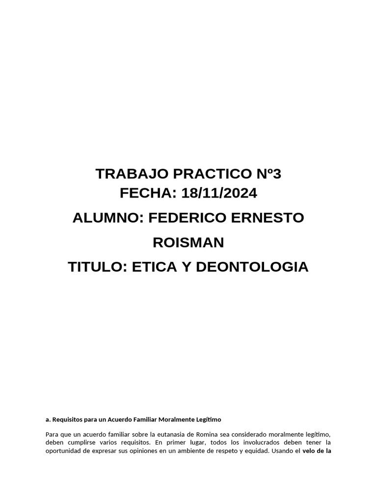 Tp3 - Etica y Deontologia | PDF | Justicia | Crimen y violencia