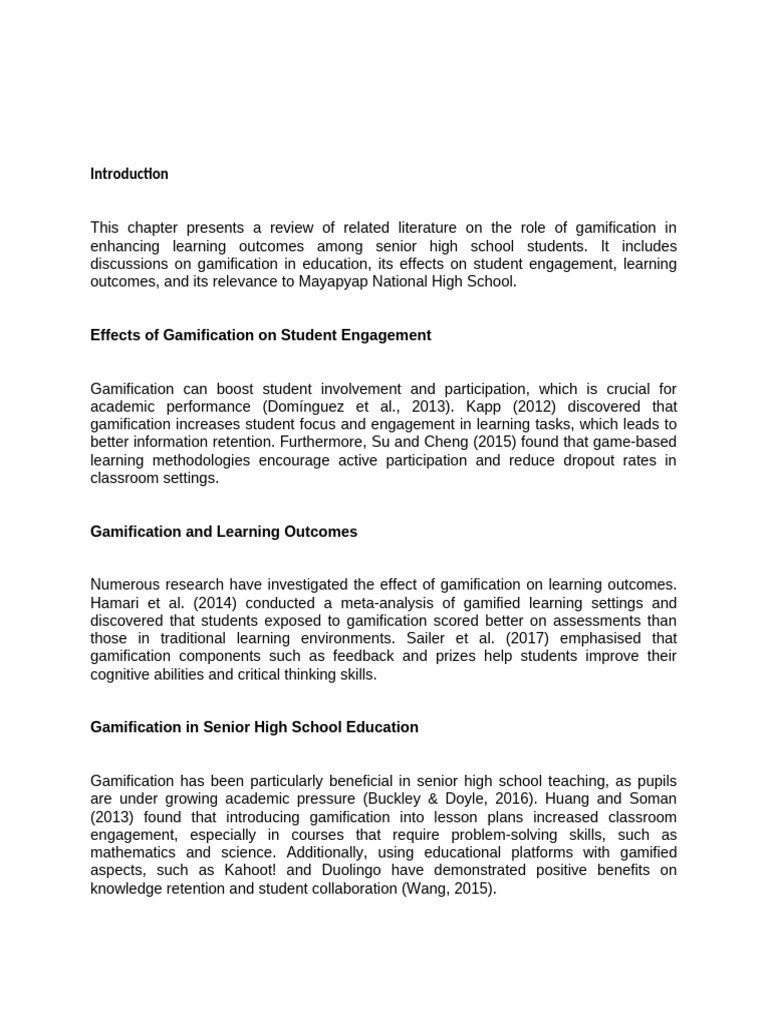 The Role of Gamification in Enhancing Learning Outcomes Among Senior ...
