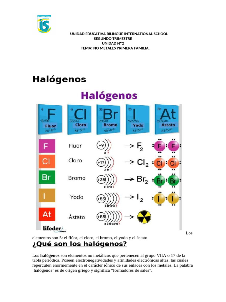 Halógenos: Propiedades y Usos Esenciales | PDF | Cloro | Química