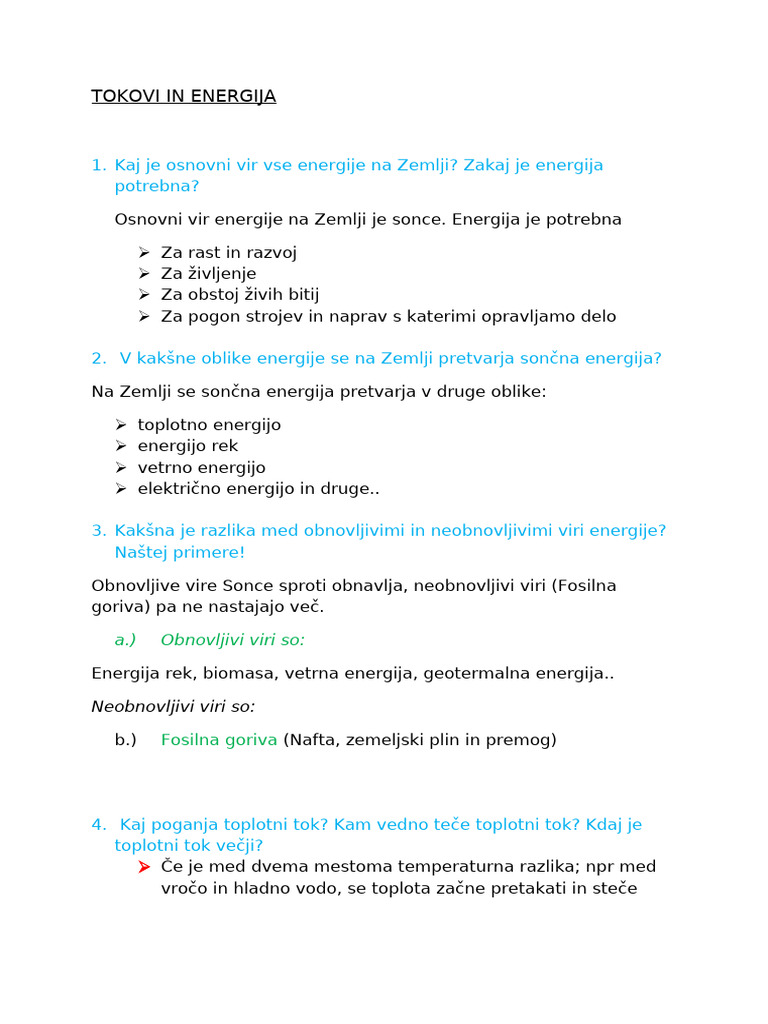 Tokovi in Energija | PDF