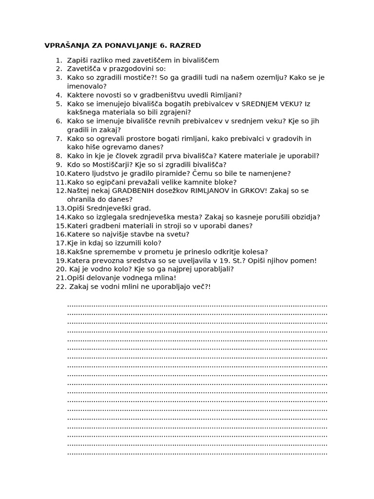 VPRASANJA ZA PONAVLJANJE 6 ZGP | PDF