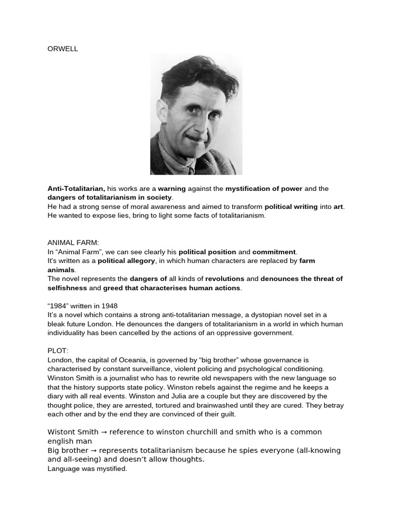 Orwell's Anti-Totalitarian Themes Explained | PDF