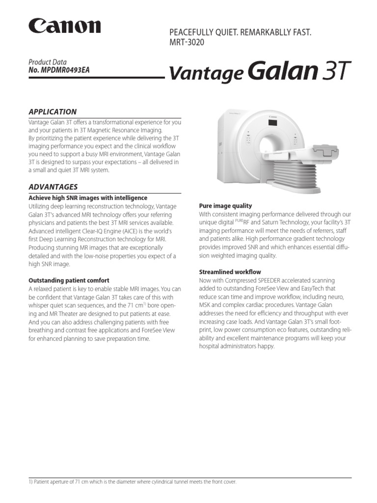 MRT-3020 - Vantage Galan 3T V7 | PDF | Magnetic Resonance Imaging | Anatomical Terms Of Motion