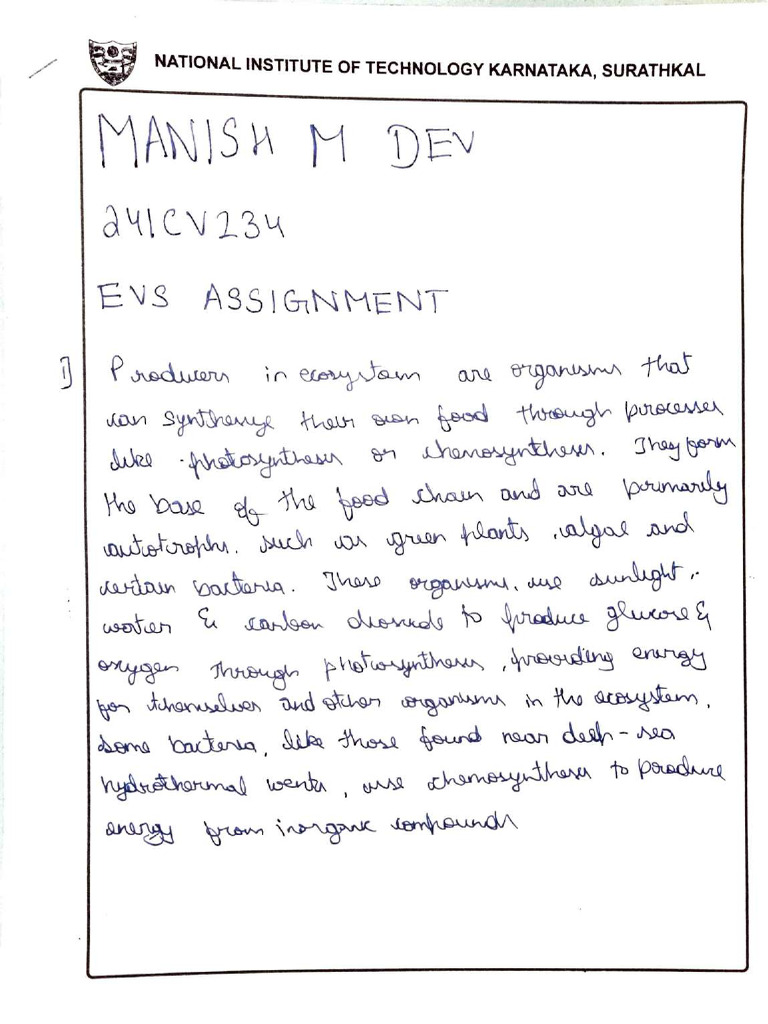 EVS Assignment | PDF