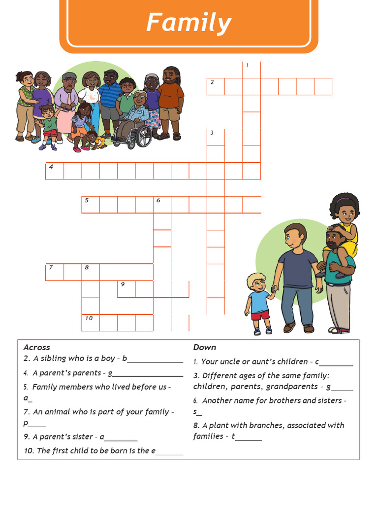 Family Relationships Crossword Puzzle | PDF