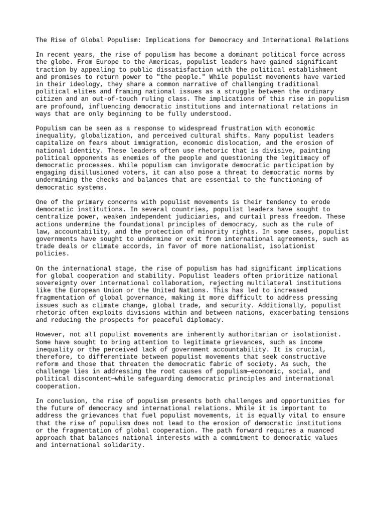 The Rise of Global Populism | PDF | Populism | Democracy