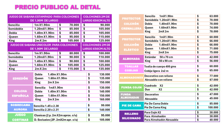 PRECIOS-PUBLICO-AL-DETAL | PDF
