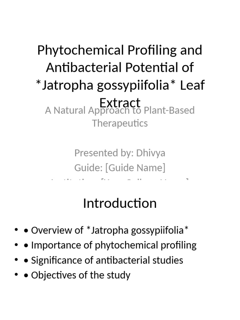 Phytochemical Profiling PPT Template | PDF