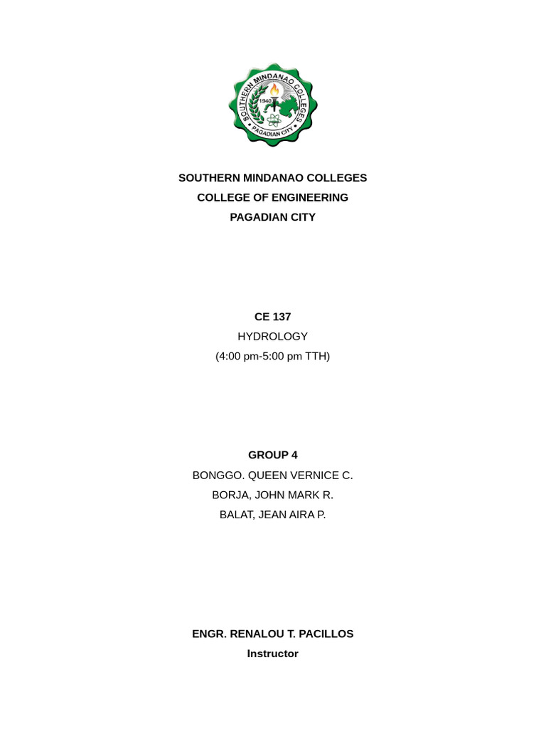 HYDROLOGY REPORT FRONT | PDF | Precipitation | Rain