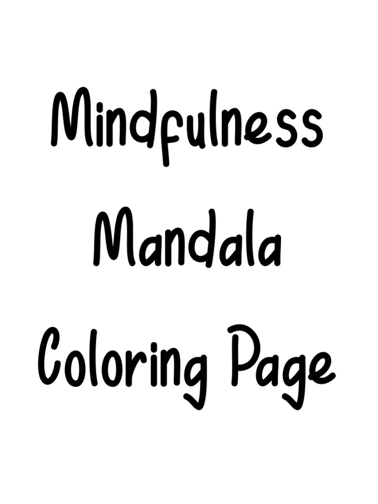 Mindfulness Mandala Coloring Page | PDF