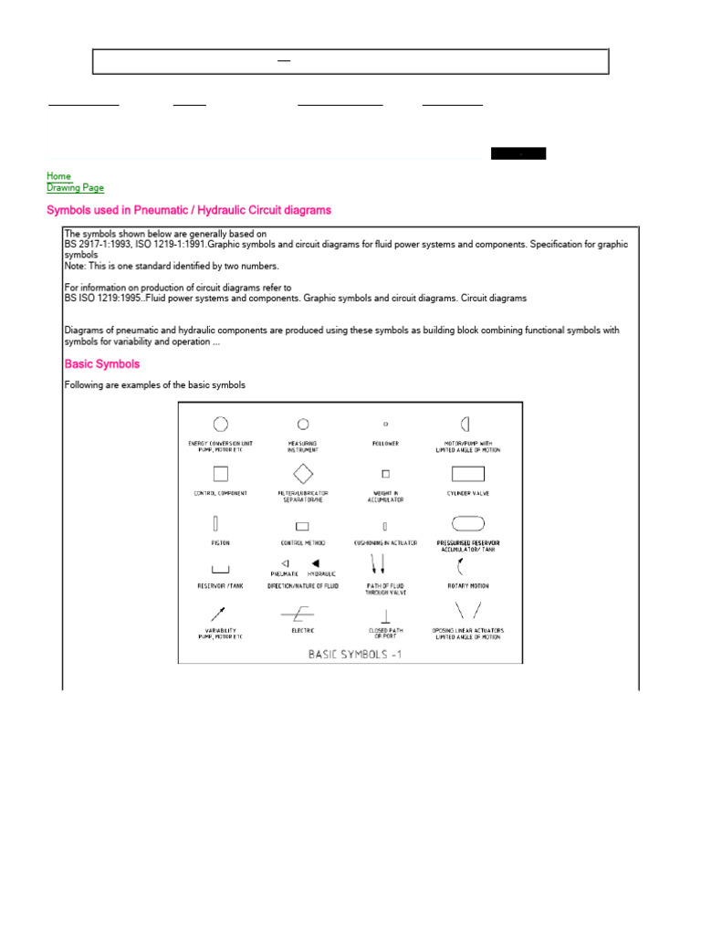 Hydraulic and Pneumatic Symbols Guide | PDF | Pump | Gases