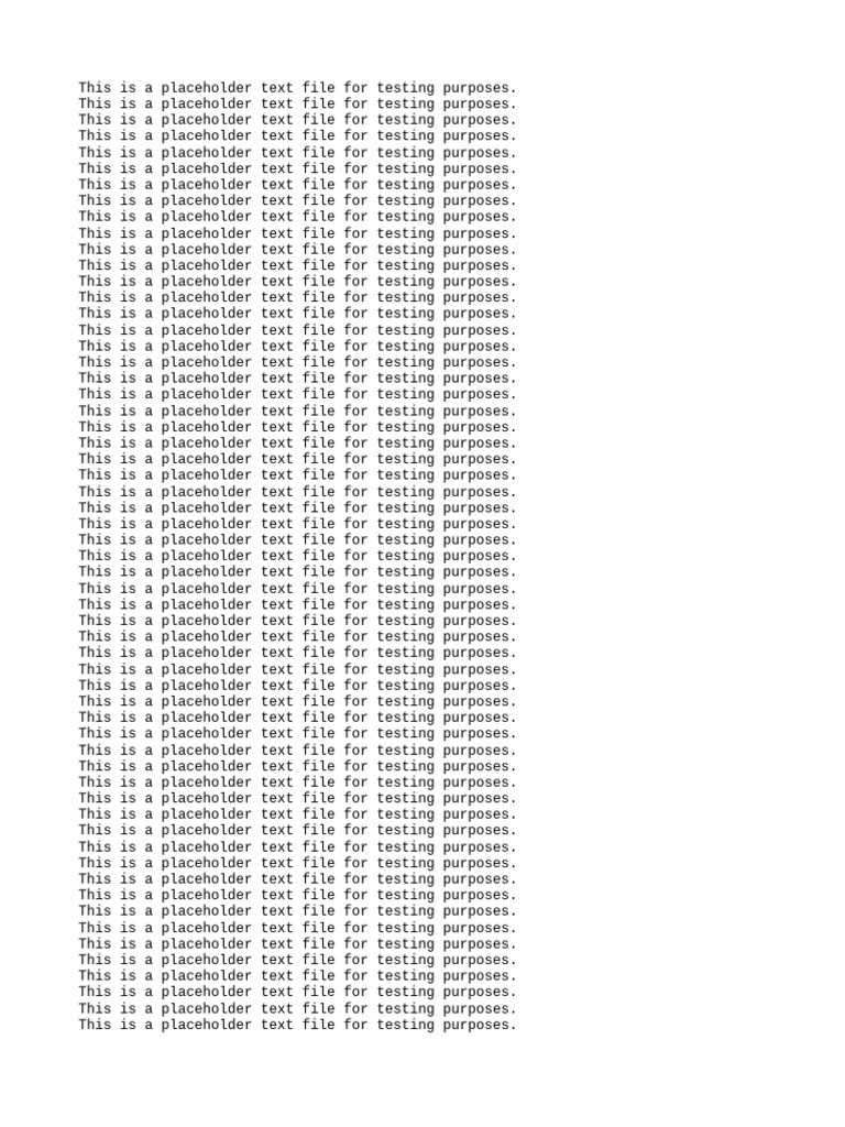 Placeholder Text File for Testing | PDF