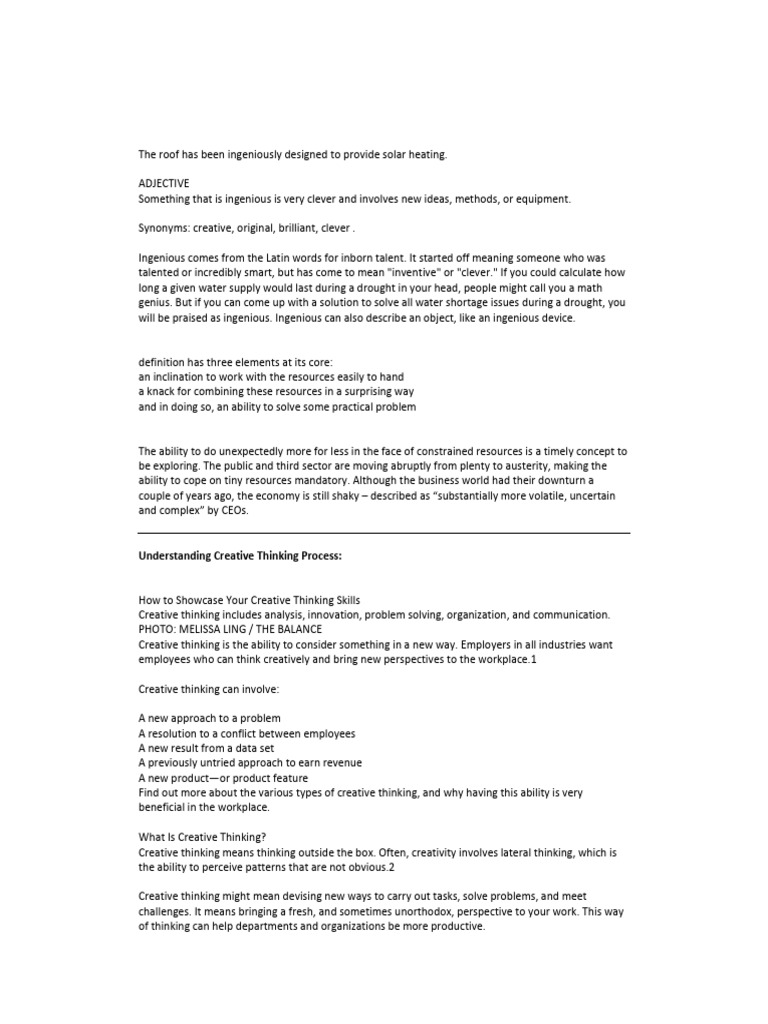 Design Thinking24 (3) UNIT 3 PDF | PDF | Creativity | Thought