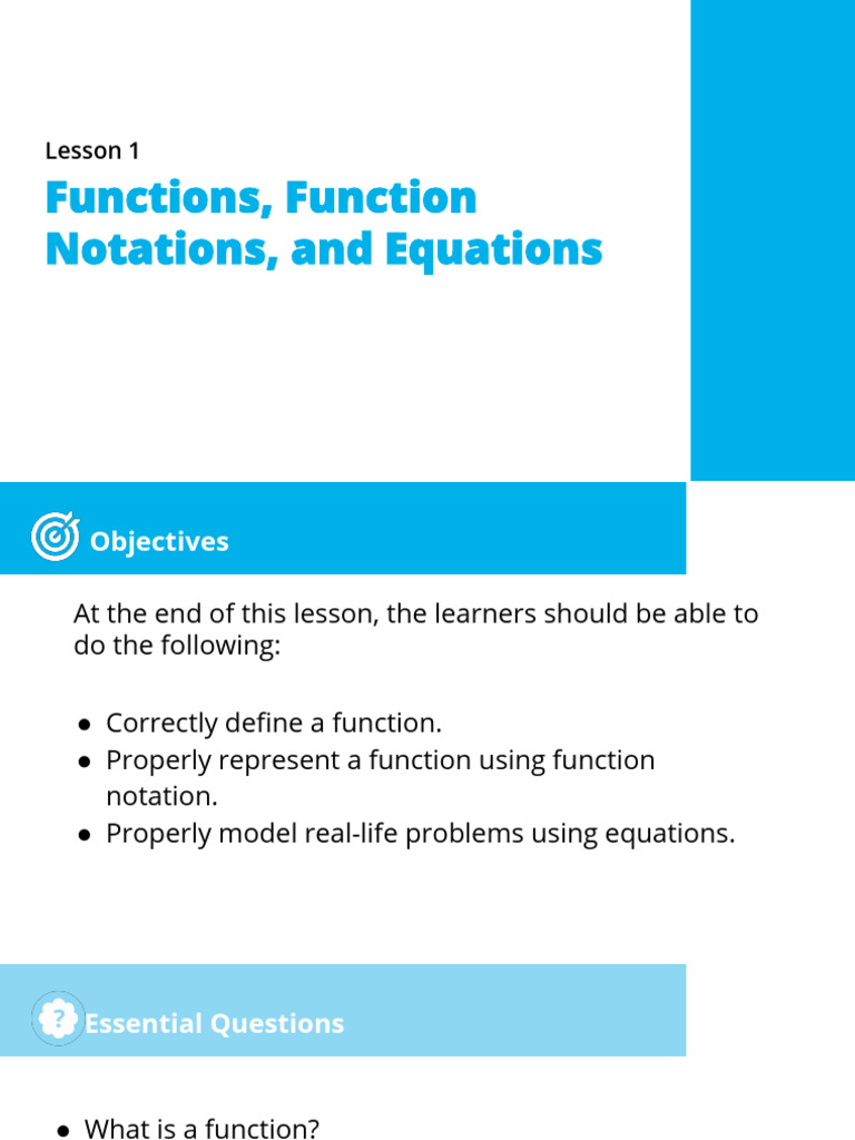 General Mathematics Lesson 1 | PDF | Function (Mathematics) | Variable ...