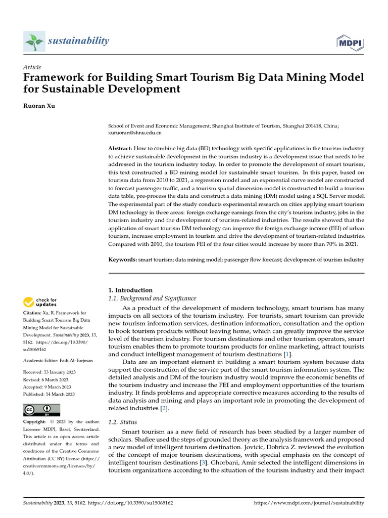 Framework For Building Smart Tourism Big Data Mini | PDF | Tourism | Statistical Classification