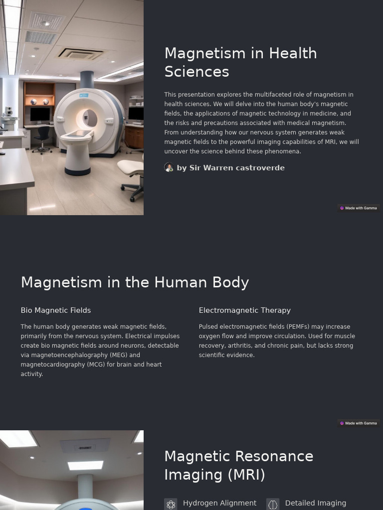 Magnetism in Health Sciences | PDF | Magnetic Resonance Imaging ...