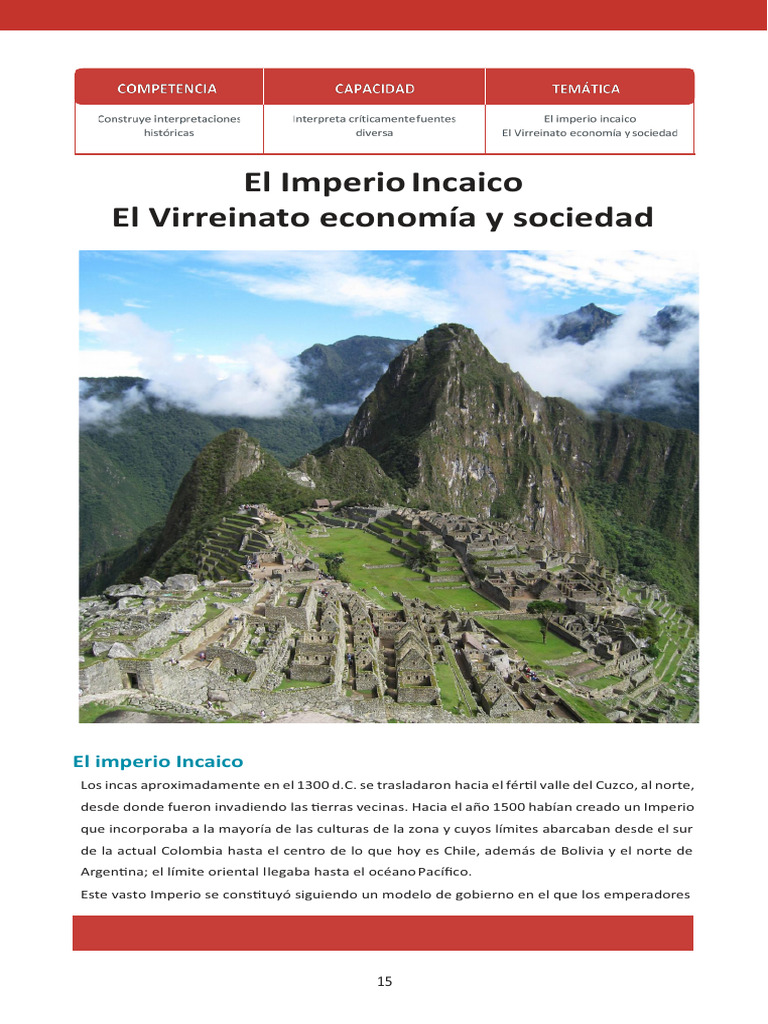 Historia y Sociedad del Imperio Incaico | PDF | Imperio Inca | Andes