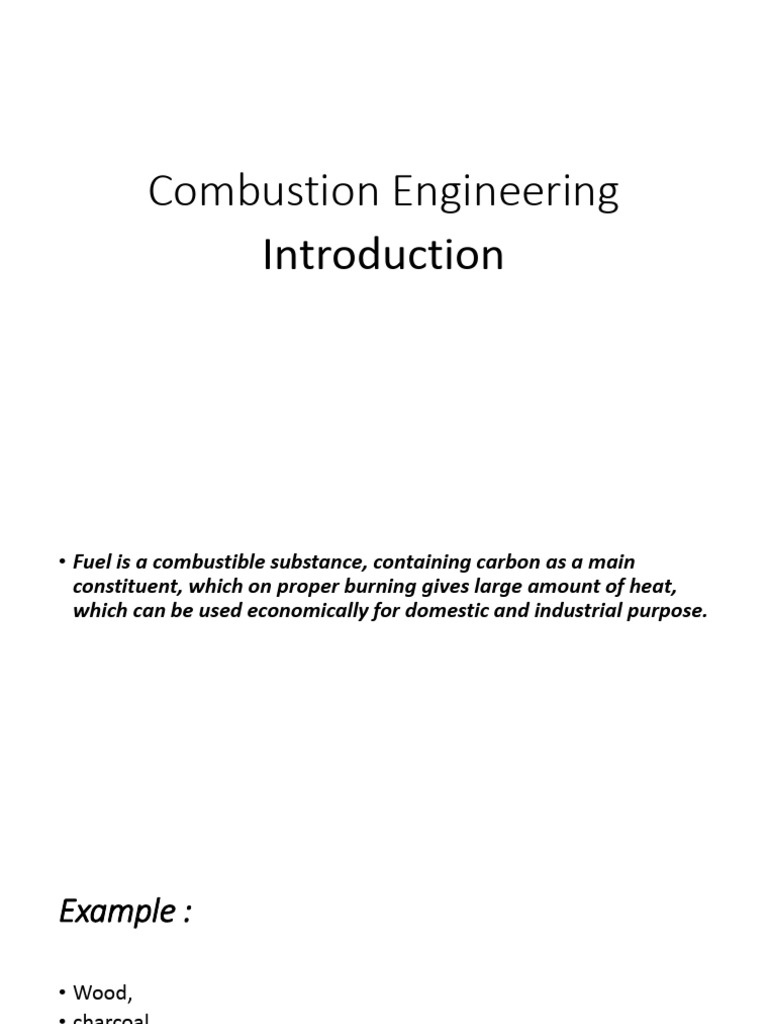 M.1 Combustion Engineering Introduction | PDF | Fuels | Combustion