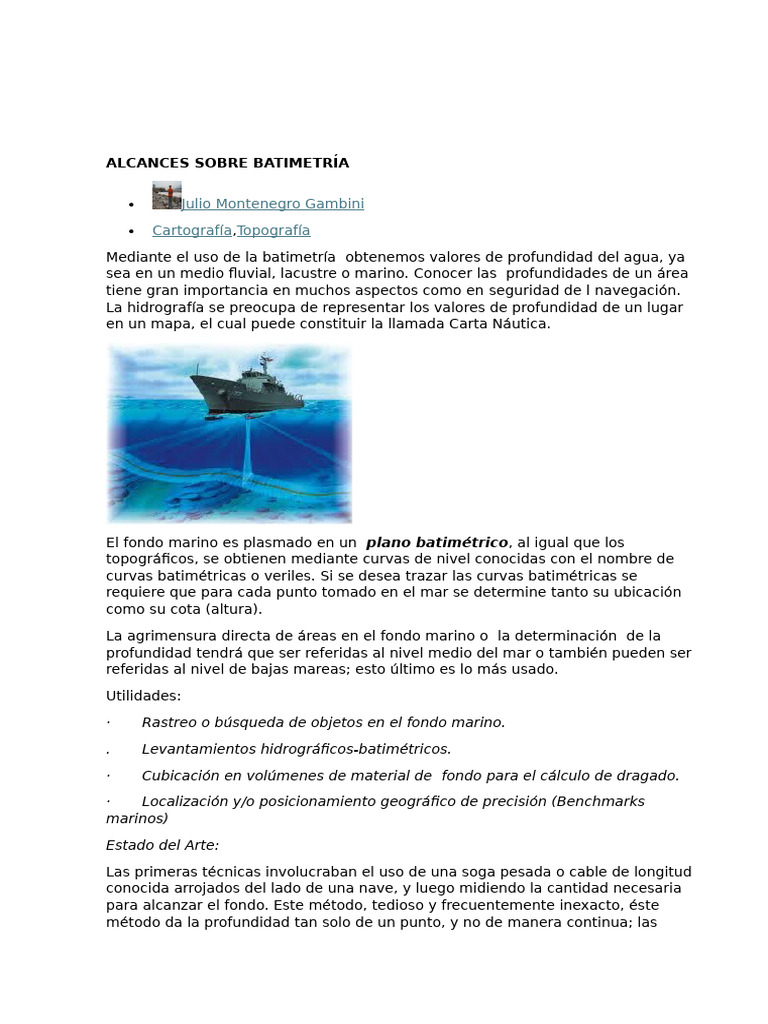 Alcances Sobre Batimetría | PDF | Hidrografía | Ciencias de la Tierra