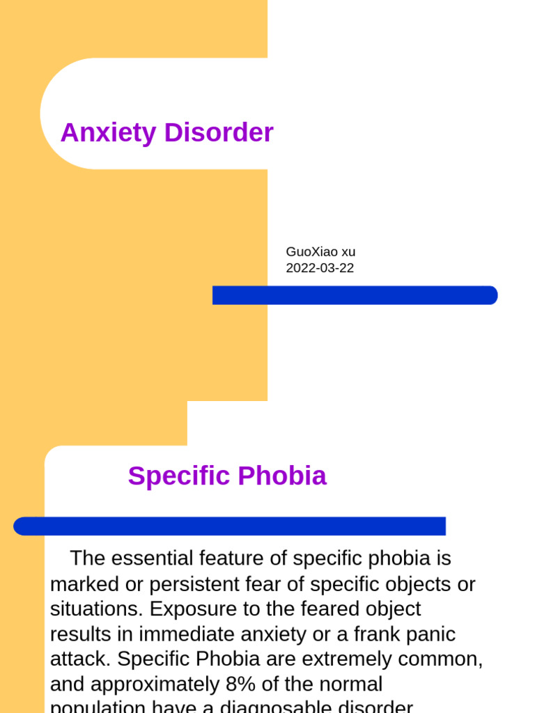 2.Anxiety Disorders 讲课 - 副本 | PDF | Obsessive–Compulsive Disorder | Phobia