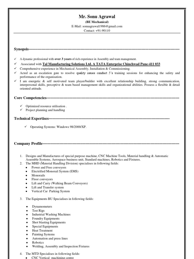 Sonu Resume | PDF | Numerical Control | Machines