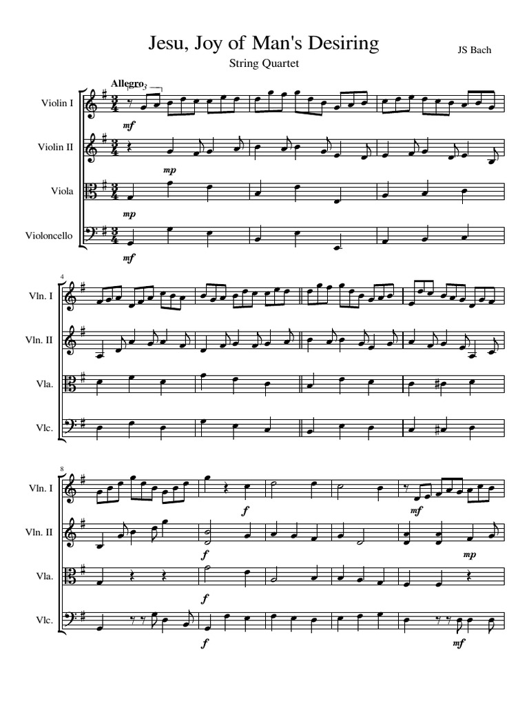 Jesu - Joy - of - Mans - Desiring Novo PDF | PDF | Violin | Musical ...