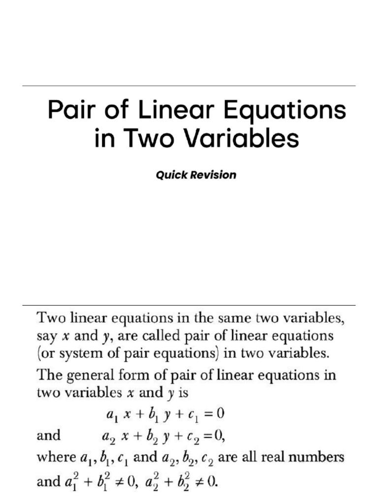 10th Linear Eq - QnA | PDF