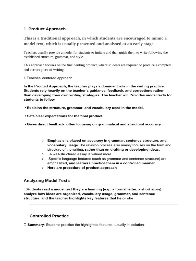 Writing Approaches: Product, Process, Genre | PDF | Genre | Grammar