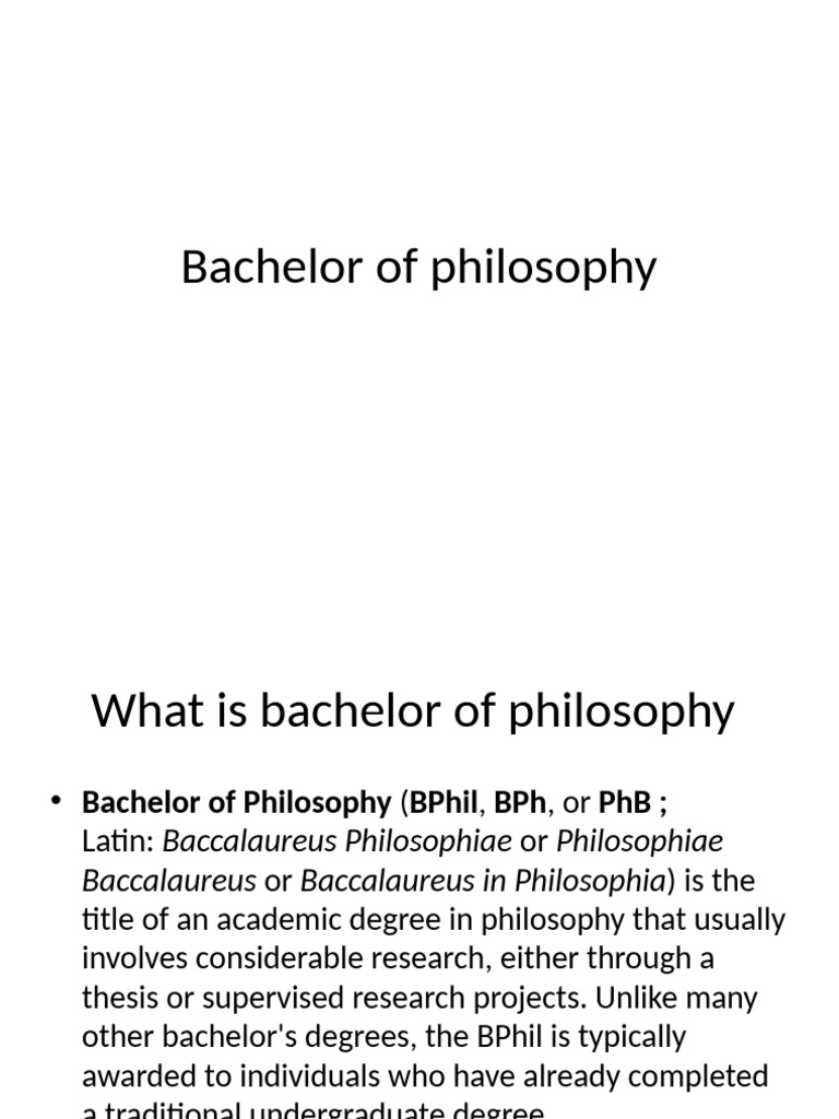 Bachelor of Philosophy | PDF | Bachelor's Degree | Academic Degree