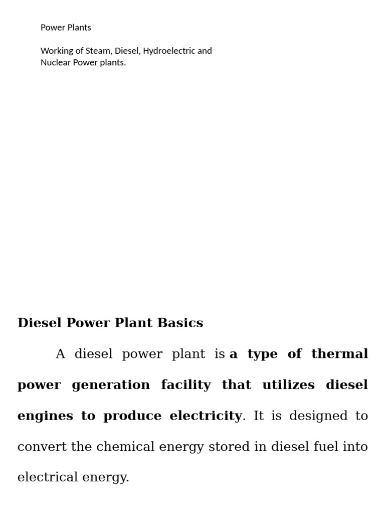Diesel Power Plant Overview and Insights | PDF | Power Station | Diesel ...