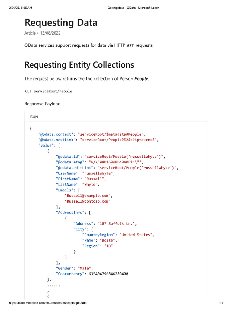 Requesting Data | PDF