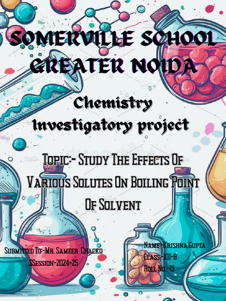 Chemistry Project Cover Page: Boiling Point Study | PDF
