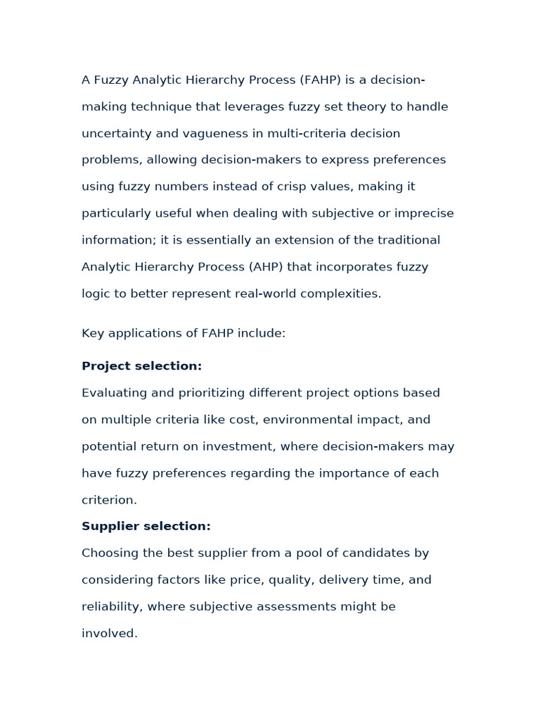 A Fuzzy ANALYTICAL PROCESS NOTES | PDF | Fuzzy Logic | Risk