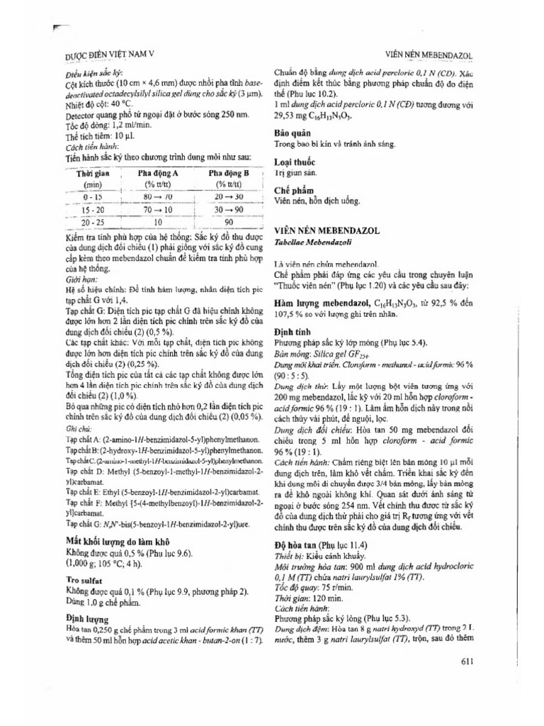 Dược điển Việt Nam V, trang 611 | PDF