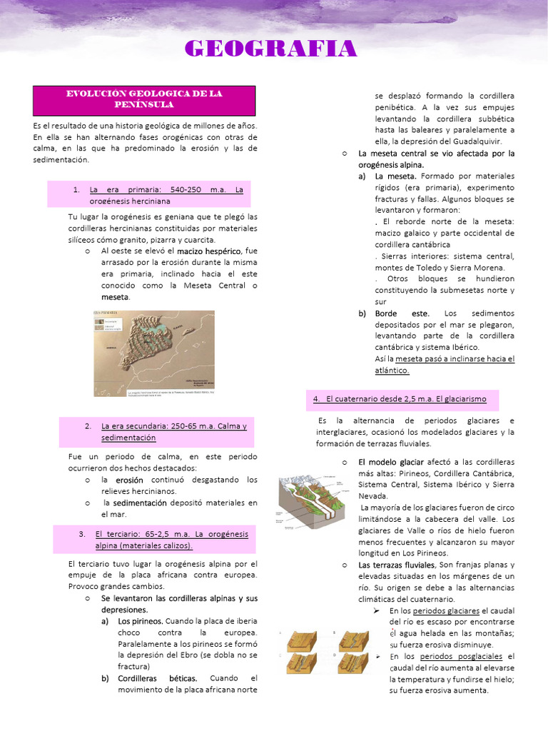 tema 1 geo | PDF | glaciar | Paisaje