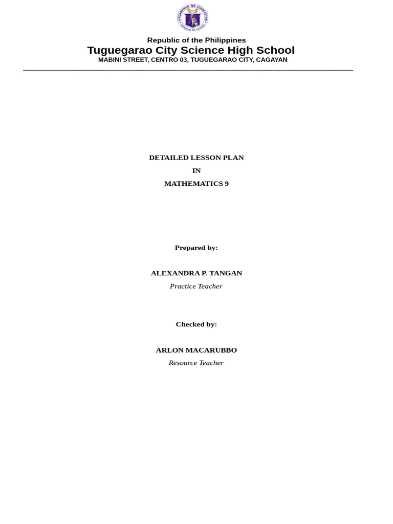 Detailed Math Lesson Plan: Pythagorean Theorem | PDF | Elementary ...