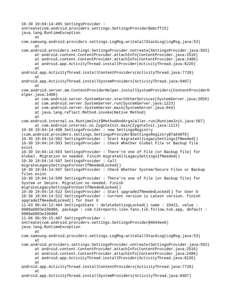 Settings Provider | PDF | Java (Programming Language) | Software