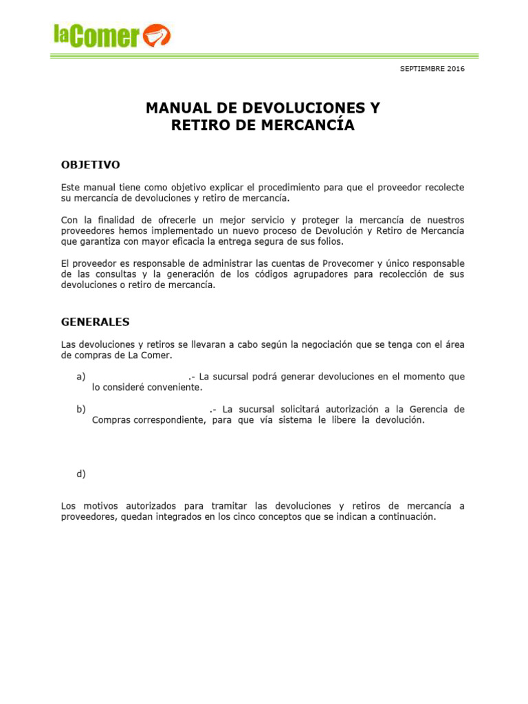 Manual de Devolución | PDF