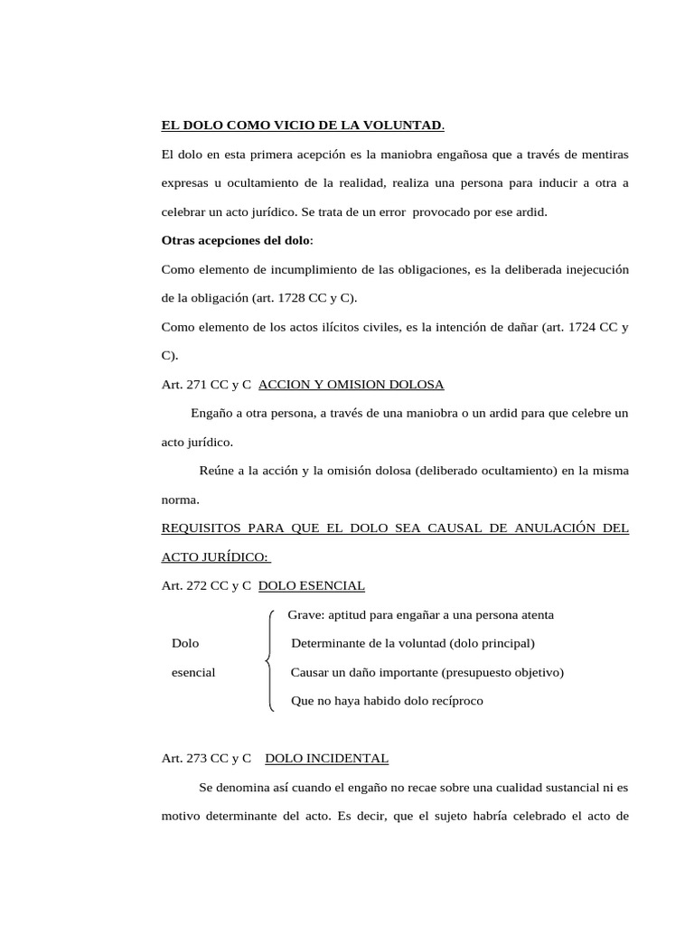 Dolo Como Vicio de La Voluntad | PDF | Intención (Derecho Penal) | Justicia