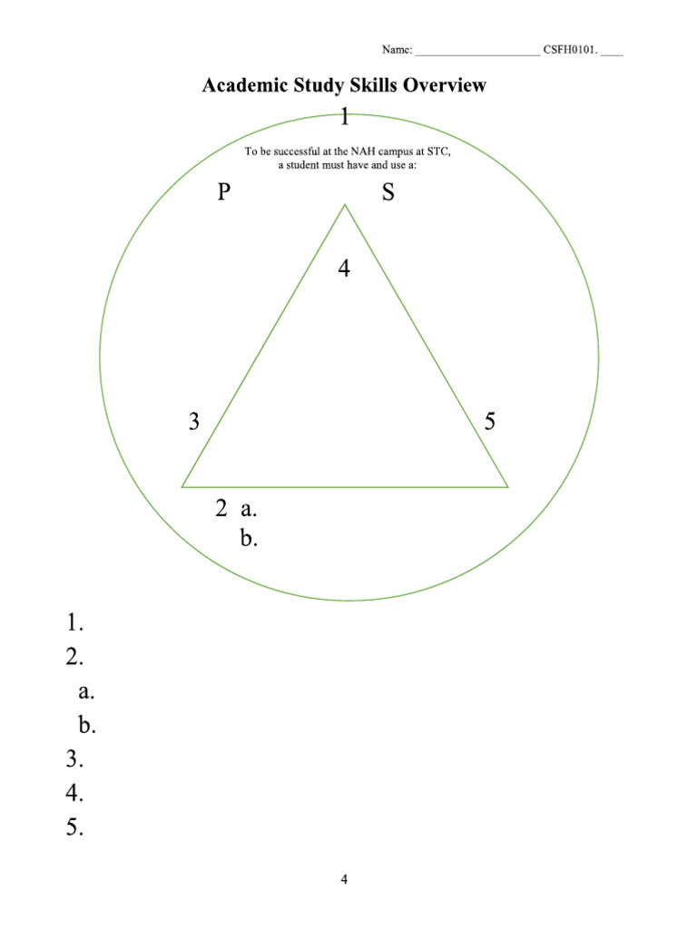 Academic Study Skills Diagram | PDF
