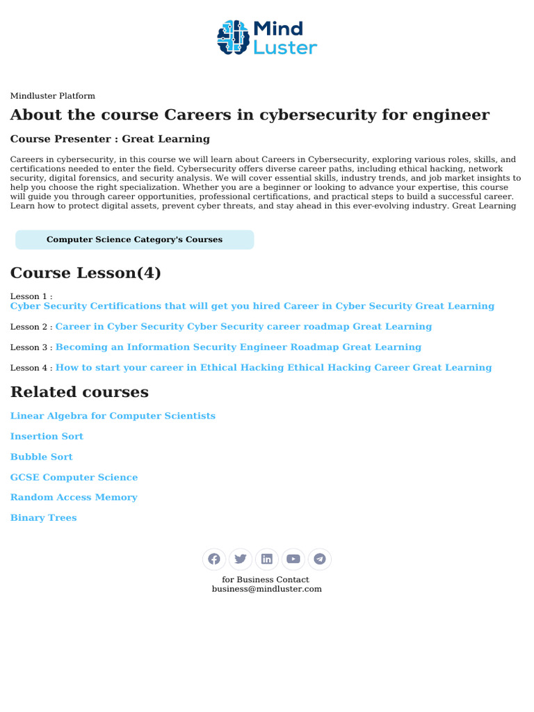 Careers in Cybersecurity Course Guide | PDF