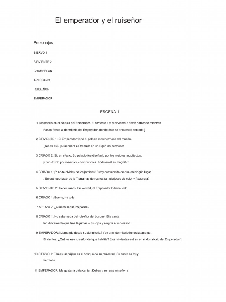 The Emperor and The Nightingale | PDF