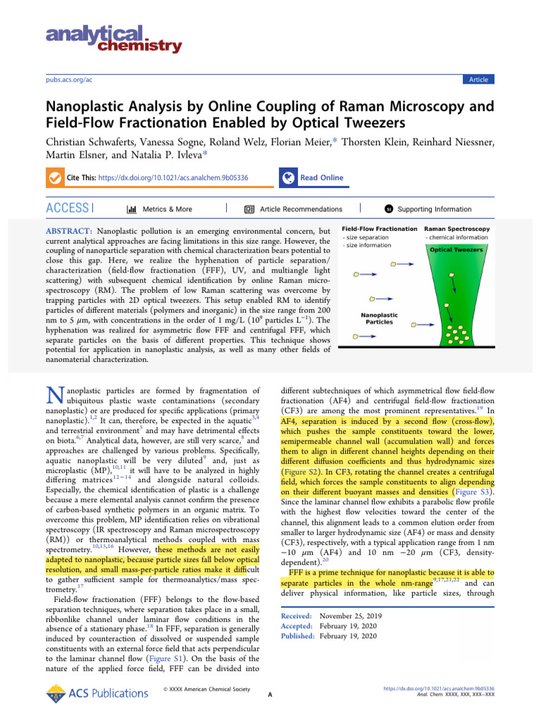 Nanoplastic Detection via Raman and FFF | PDF | Raman Spectroscopy | Optics