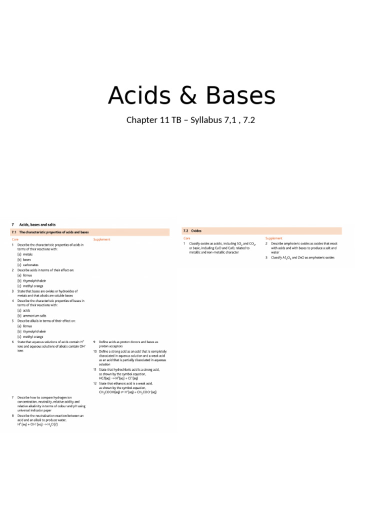 Acids and Bases | PDF