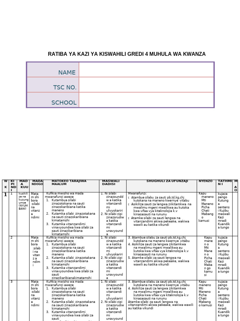 Kis Grade 4 Term 1 | PDF