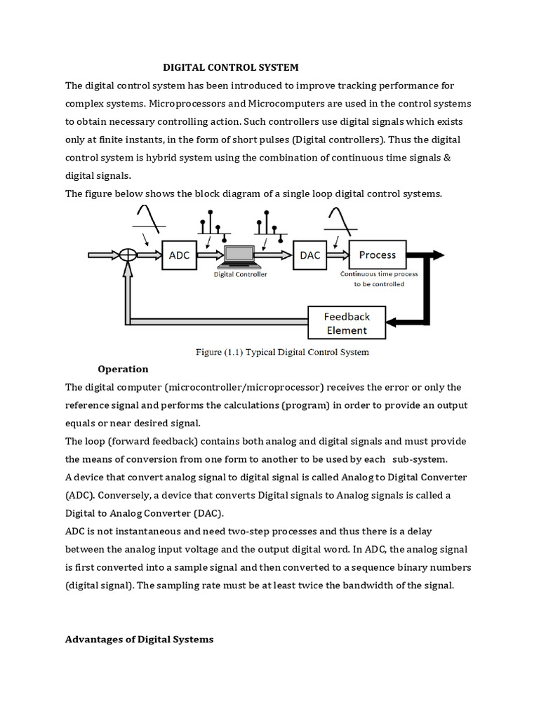 Digital Control Systems | PDF | Analog To Digital Converter | Logic Gate